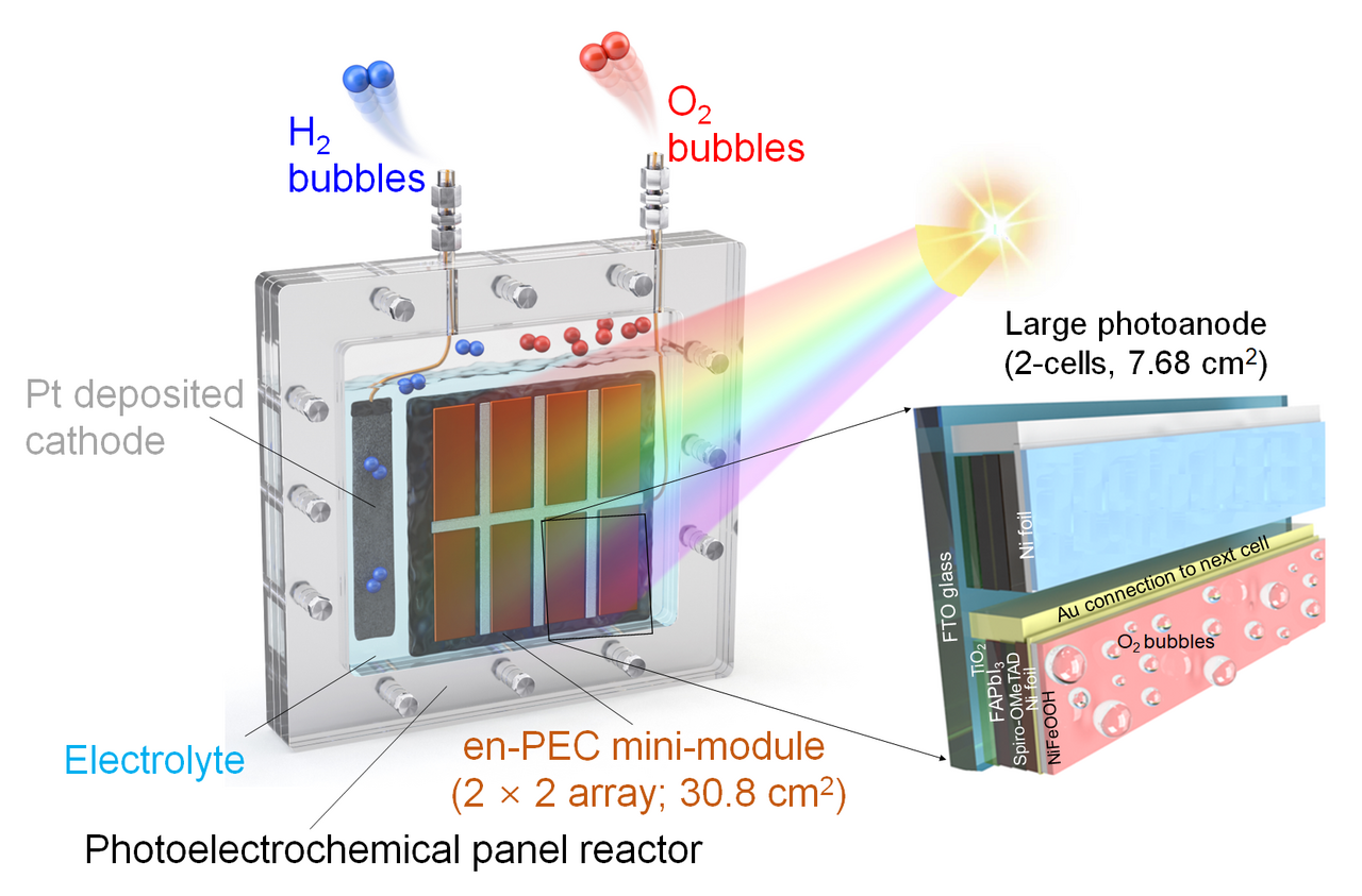All-perovskite photoelectrochemical system for solar H2 at scale ...