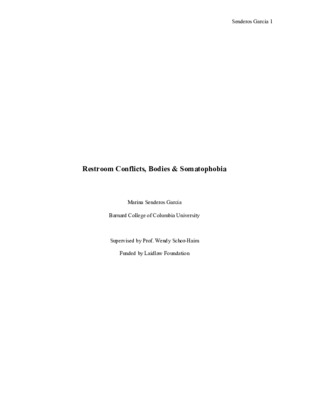 Restroom Conflicts, Bodies & Somatophobia Poster | Laidlaw Scholars Network