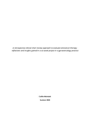 A retrospective clinical chart review approach to evaluate anticancer ...