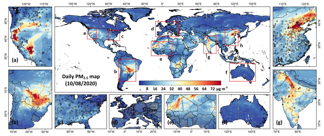 Investigating The Worldwide Impact Of Daily 1 Km Gapless Pm2 5 Pollution On Air Quality And