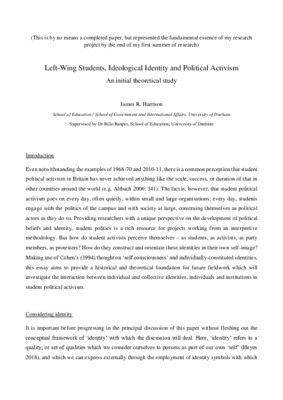 Left-Wing Students, Ideological Identity, and Political Activism - An ...
