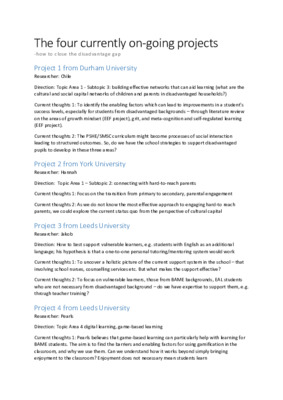 Year 1 MAT 4 projects brief | Laidlaw Scholars Network